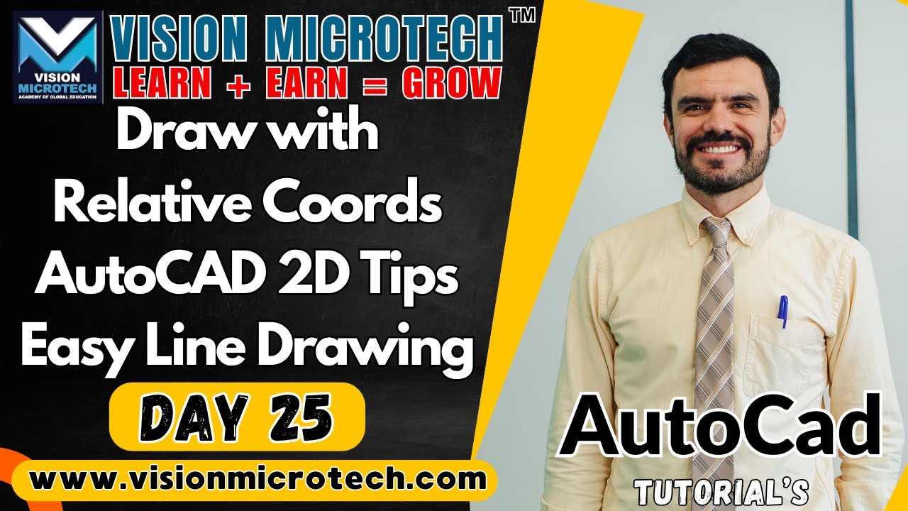🔥⚡🚀 Draw with Relative Coords | AutoCAD 2D Tips | Easy Line Drawing ...
