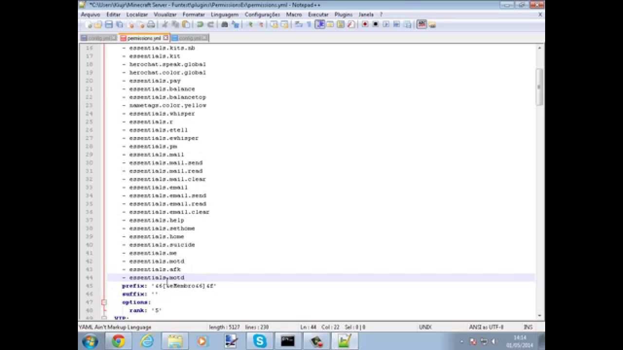 Configurando PermissionsEx, Essentials e Kits [CraftBukkit] - YouTube