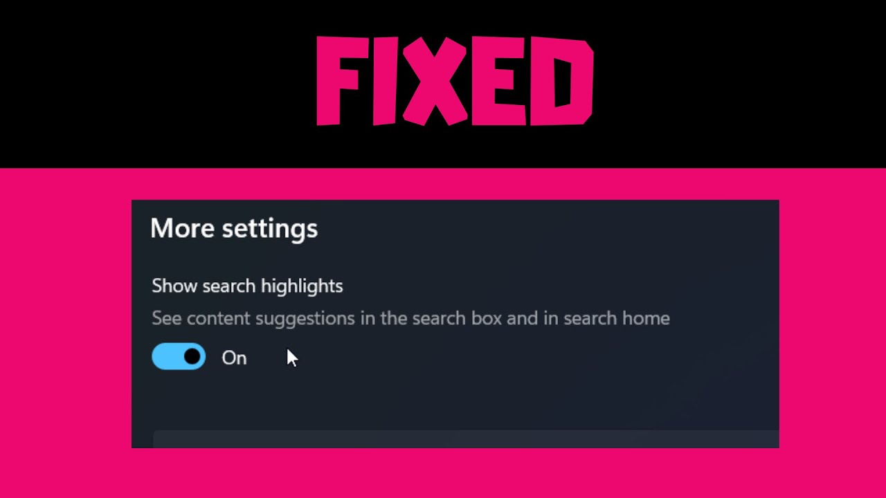 How To QUICKLY DISABLE or ENABLE Search Highlights on Windows - YouTube