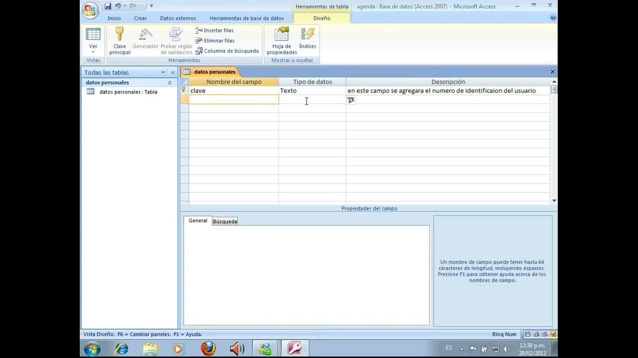 creando una base de datos en Access 2007 - YouTube