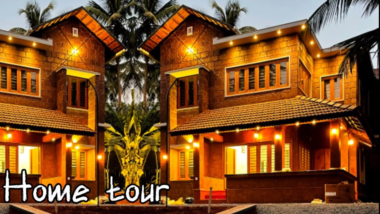 kerala style modern house/laterite stone beautiful house/home tour ...