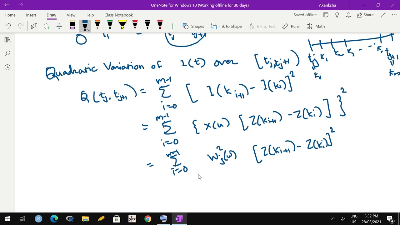 STO5 - Lecture 20 - Quadratic Variation and Variance of Ito Integral ...
