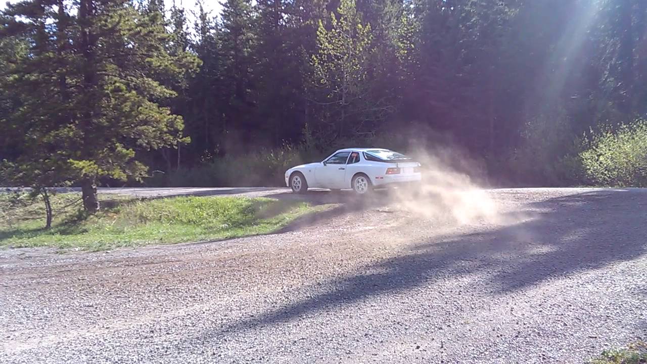 Porsche 944 practicing rally driving - YouTube