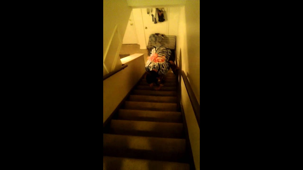 Giving Dylan a piggy back ride up the stairs - YouTube