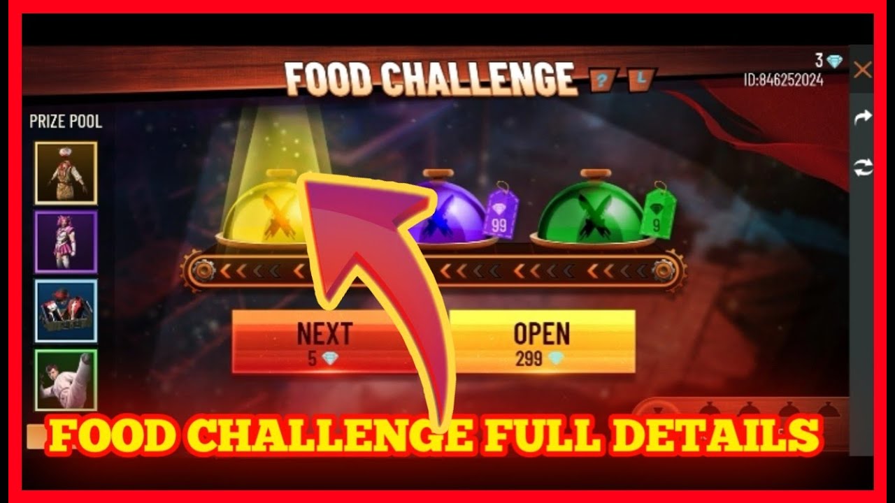 FREE FIRE FOOD CHALLENGE EVENTS FULL DETAILS//FOOD CHALLENGE FREE FIRE ...