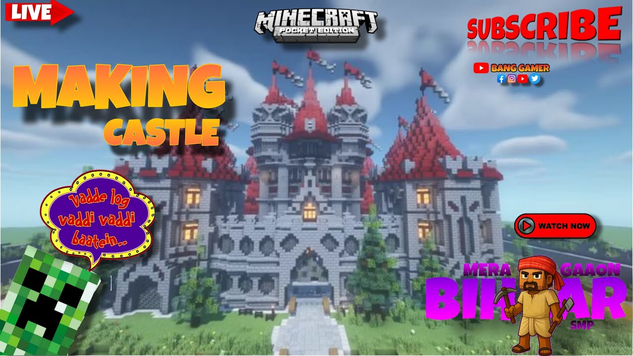 🏰 Building the BIGGEST CASTLE in Minecraft! | Mera Gaon Bihar SMP LIVE ...