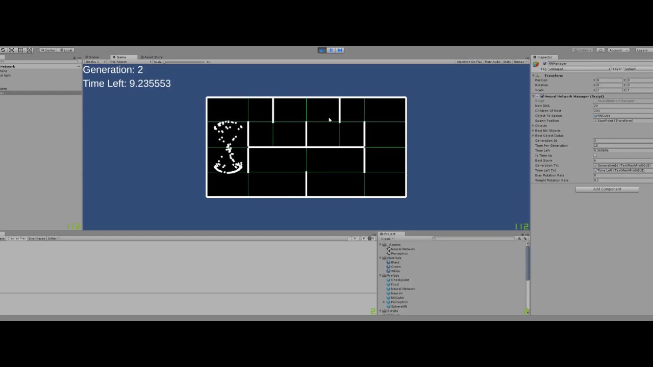 Demonstrating a neural network in Unity3d - YouTube