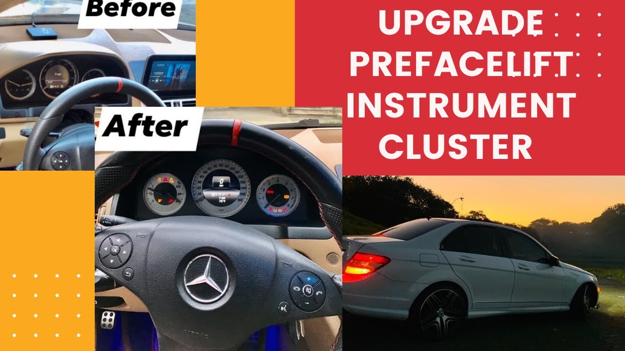 Upgrade Mercedes Benz c300 2008-2011 w204 instrument cluster - YouTube