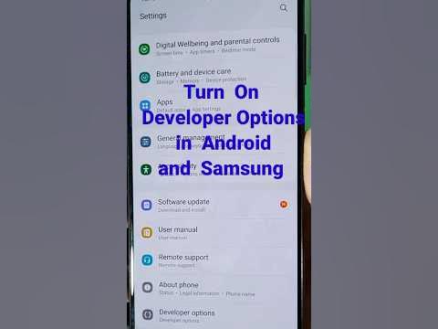 how to turn on developer options android and Samsung | enable developer ...
