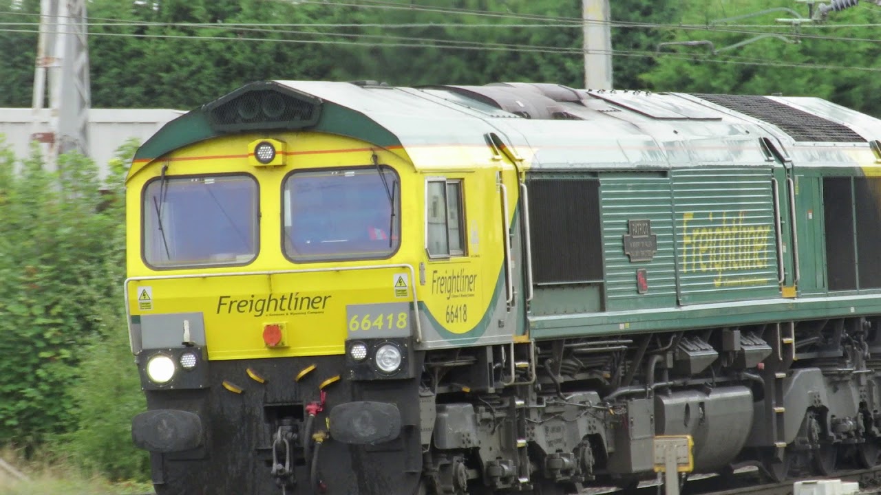 Class 66418 - Freightliner - Stafford - 03.09.2018 - YouTube