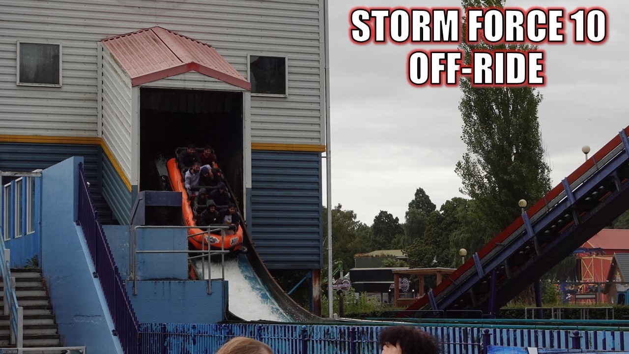 Storm Force 10 Off-Ride Footage, Drayton Manor BEAR Flume Ride | Non ...