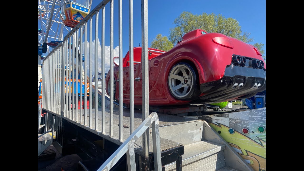 Carnival midway ride setup - YouTube