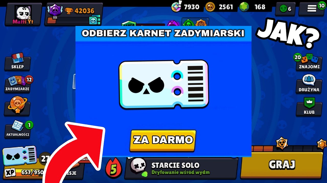 JAK ODEBRAĆ KARNET ZADYMKARSKI PLUS ZA DARMO W BRAWL STARS?! 😲 - YouTube