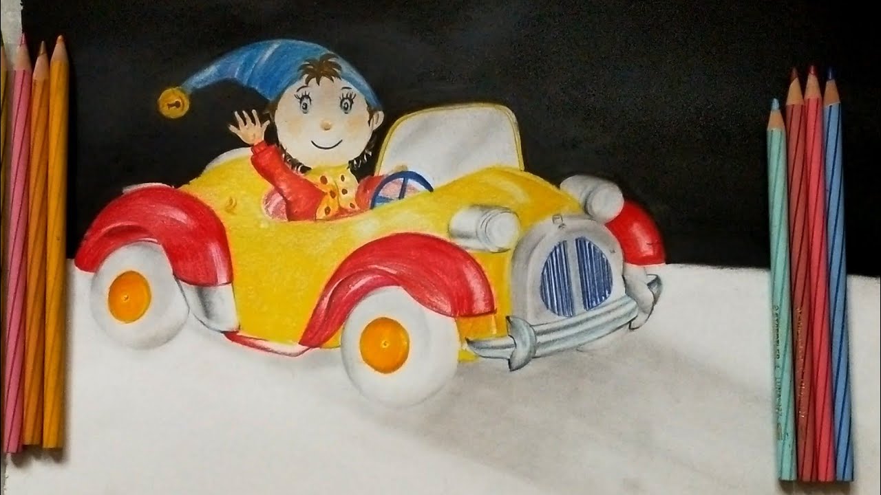 Drawing of Noddy cartoon || pencil coloures|| - YouTube