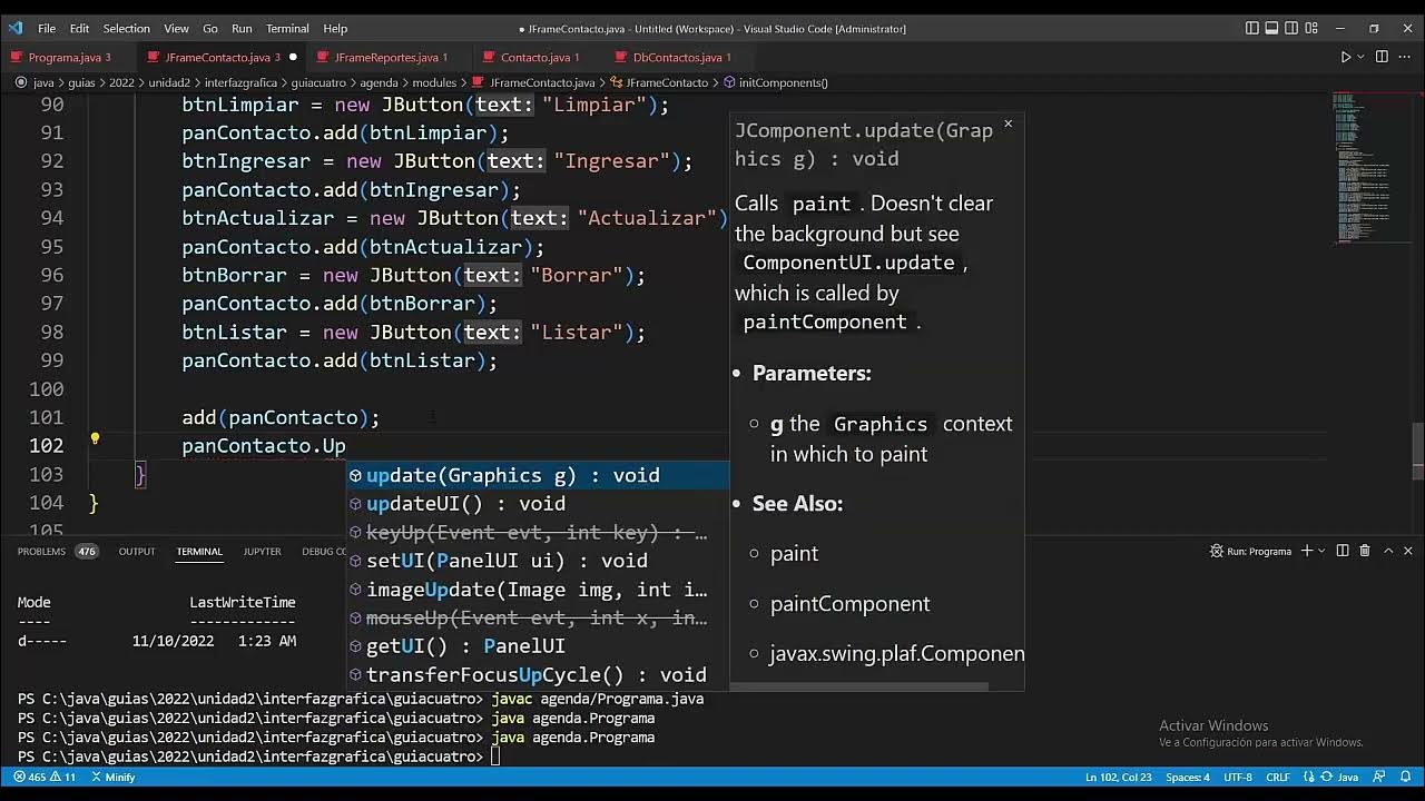 JAVA - Guía 04 (parte 07) - Método setPreferredSize - YouTube