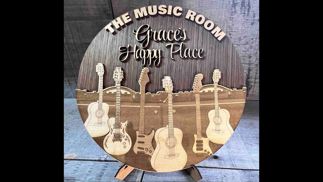 Wooden Dual Layer Custom Music Room Signs - YouTube