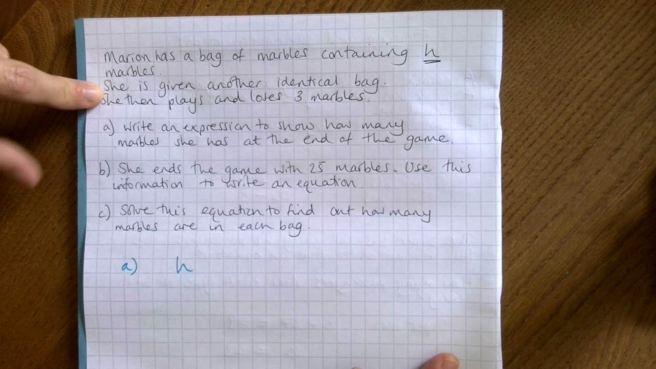 Forming and solving equations wordy questions - YouTube