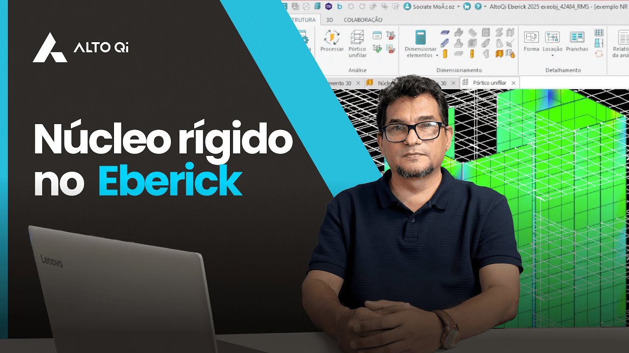 Como aplicar e dimensionar núcleos rígidos no AltoQi Eberick - YouTube