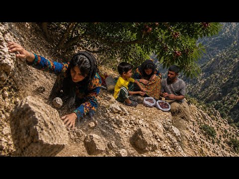 🌿 Mağara hayatı; hayatta kalmak için dağlarda yabani incir toplamak 🏔️🔥
