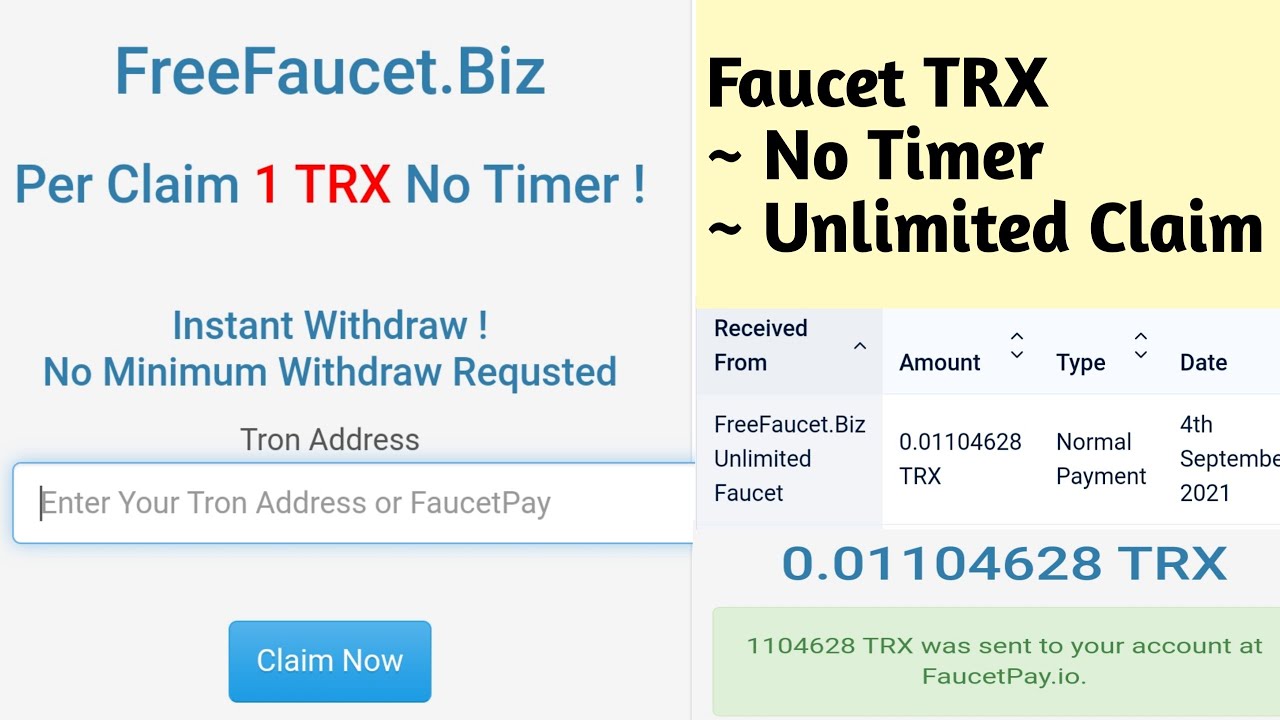 Faucet TRX Simple || No Timer & Unlimited Claim - YouTube