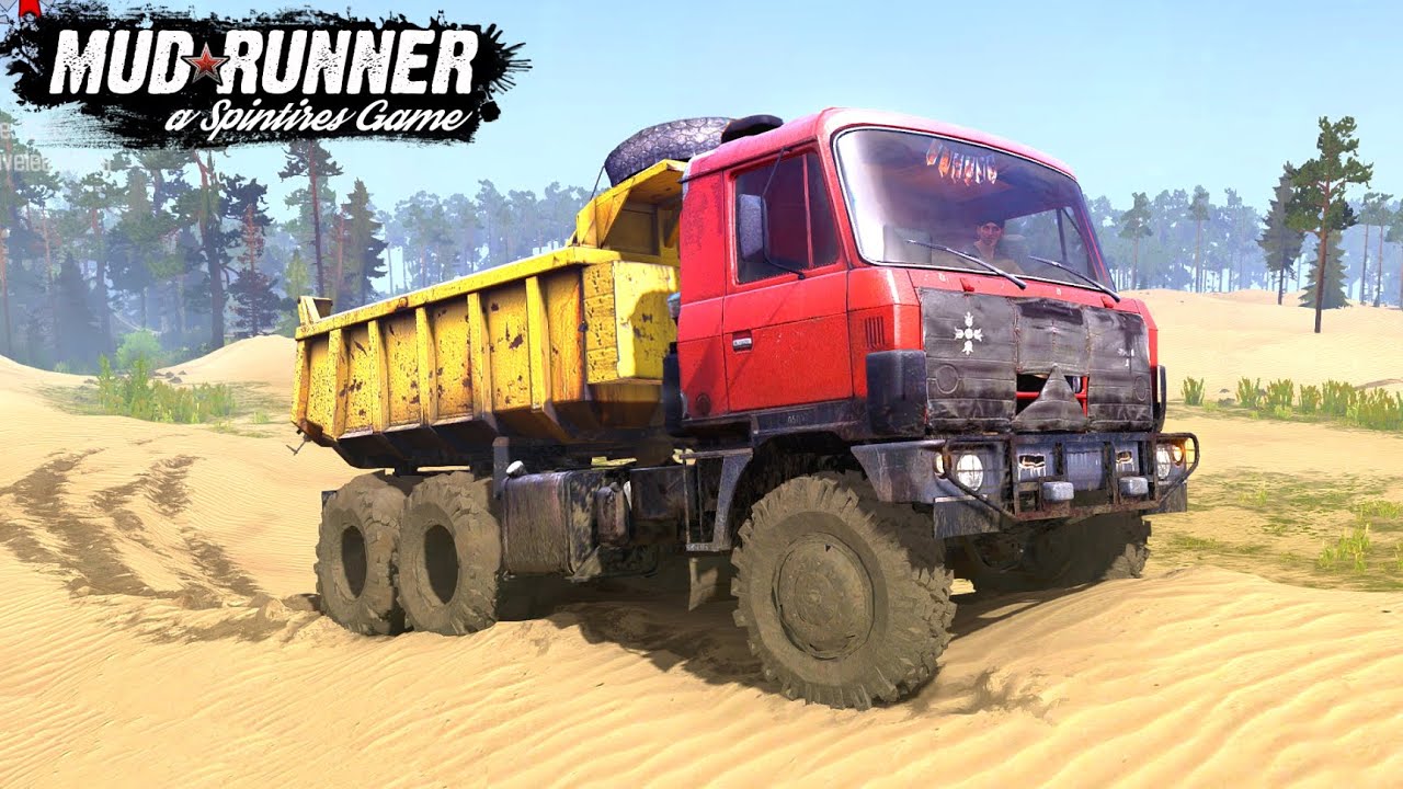 Spintires: MudRunner - TATRA 815 Dump Truck Driving On Sand - YouTube