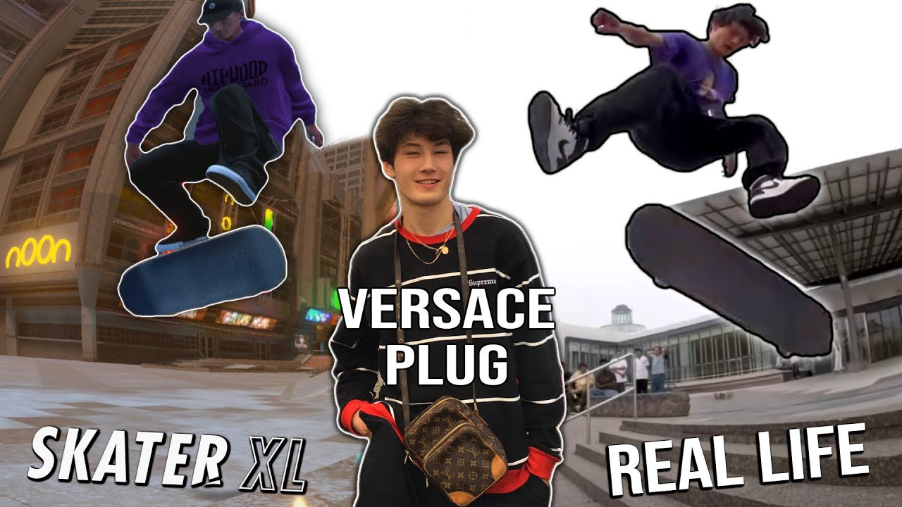 "Versace Plug" Steezy Trick Challenge - SKATER XL vs REAL LIFE - YouTube