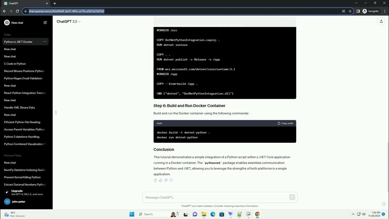How to run a python script inside a net core application in a docker ...