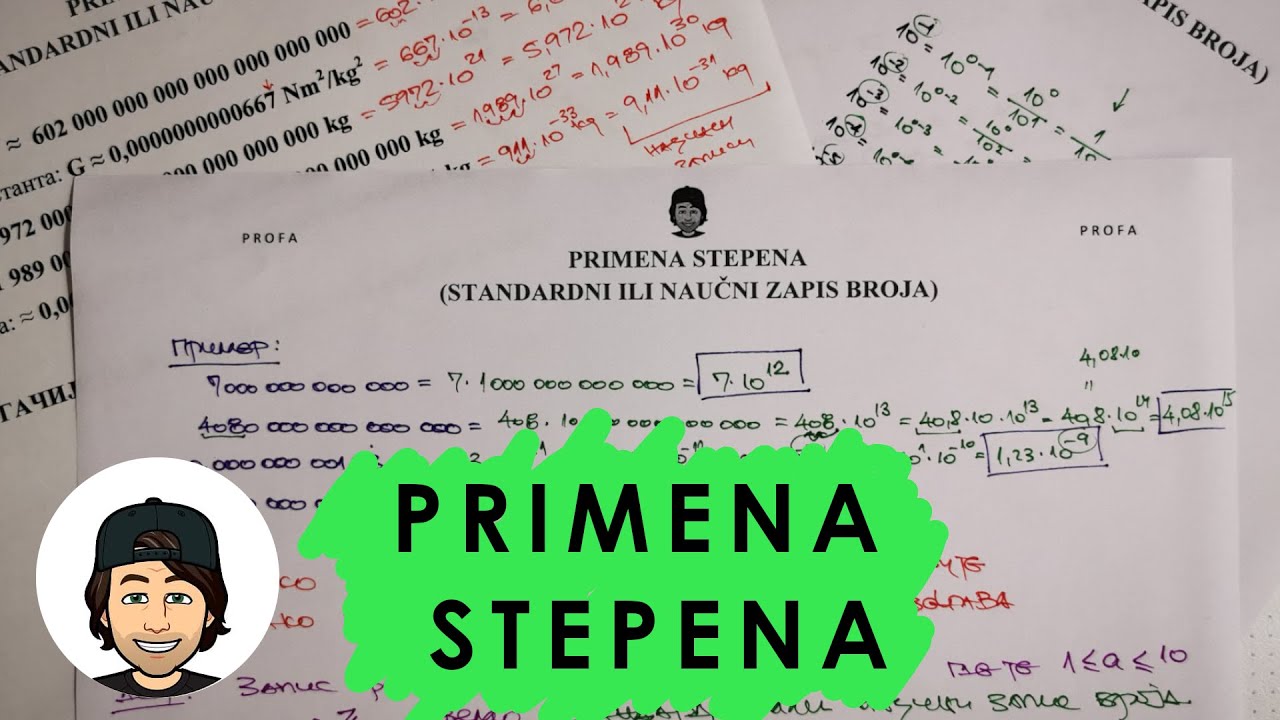 PRIMENA STEPENA - STANDARDNI ILI NAUČNI ZAPIS BROJA - YouTube