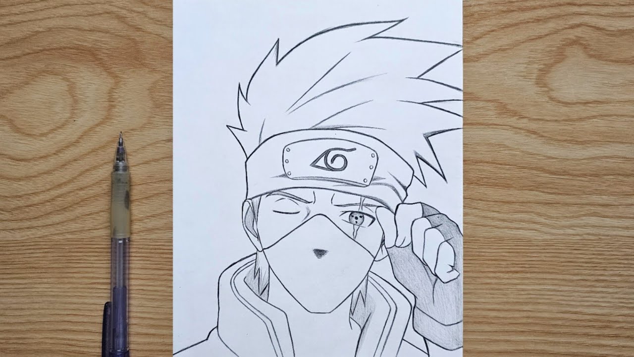 Kakachi drawing easy | How to draw Kakashi Hatake step by step | Naruto ...