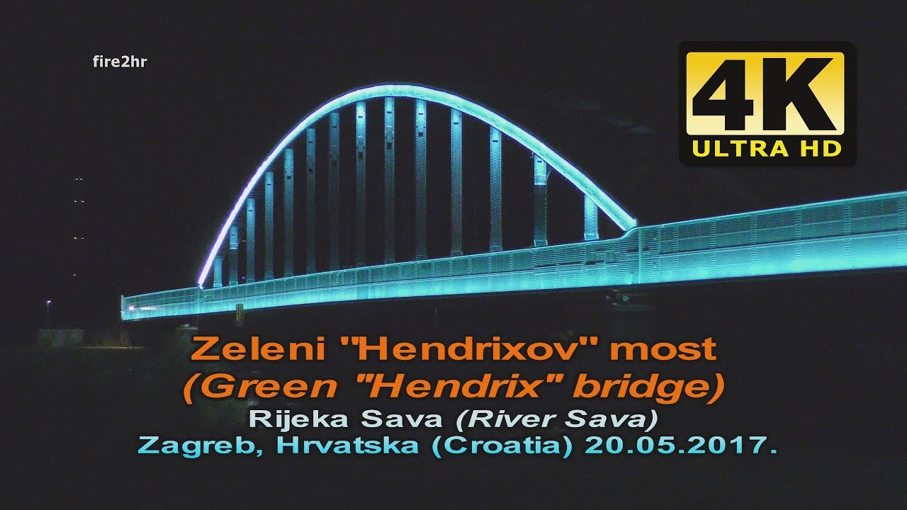 [4K] Zeleni "Hendrixov" most (Green "Hendrix" bridge) (Zagreb, Croatia ...