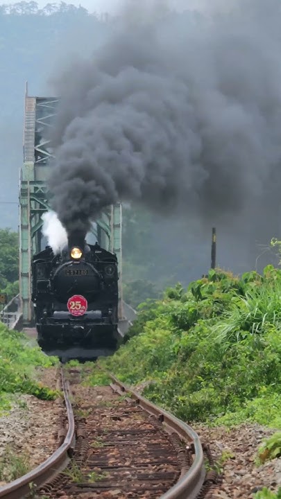 【4K縦動画】C57-180 25th SLばんえつ物語 深戸橋梁爆煙！JR East Railway Steam locomotive class C57 'Banetsu ...