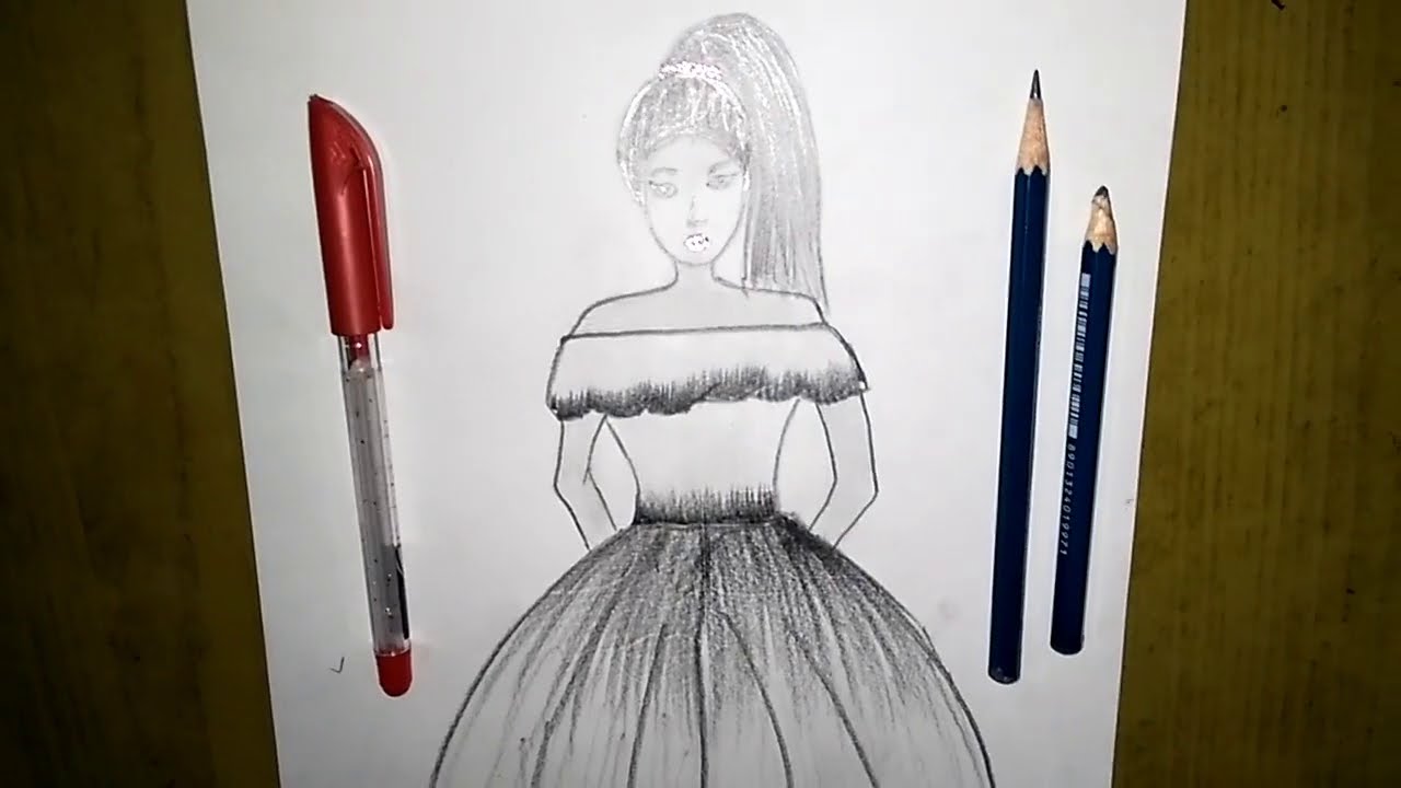 Doll drawing || pencil sketch || pencil drawing || doll sketch 🎨🎨 - YouTube