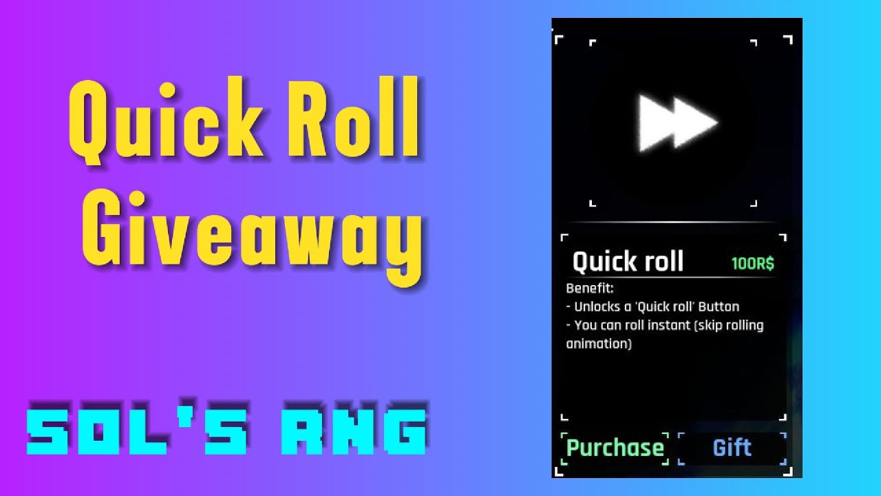 ERA 8 QUICK ROLL GIVEAWAY IN SOL'S RNG - YouTube