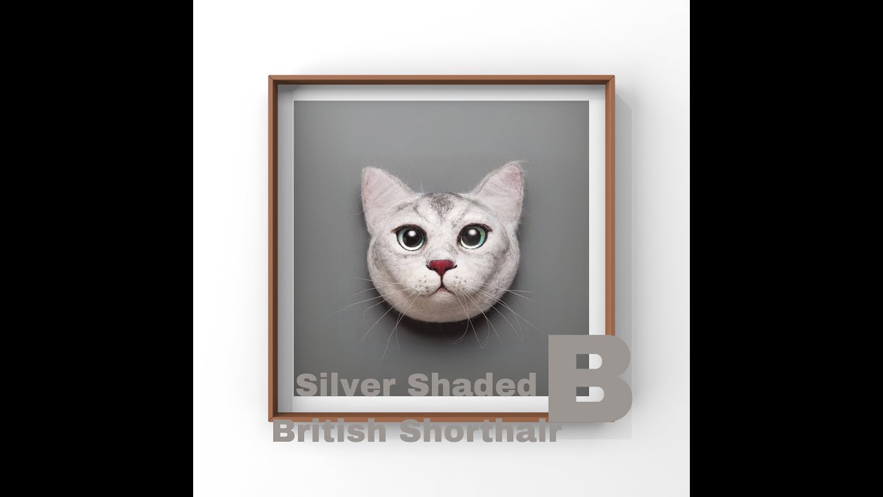 Sliver Shaded British Shorthair Wool Felt Diy Part B/Easy Felt Tutorial ...