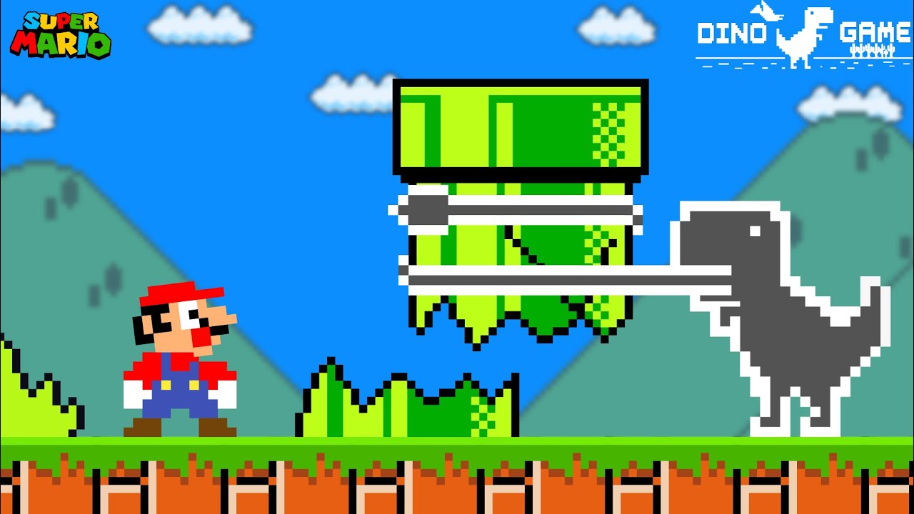 What If the Chrome Dinosaur Game Appeared in Super Mario Bros.? - YouTube