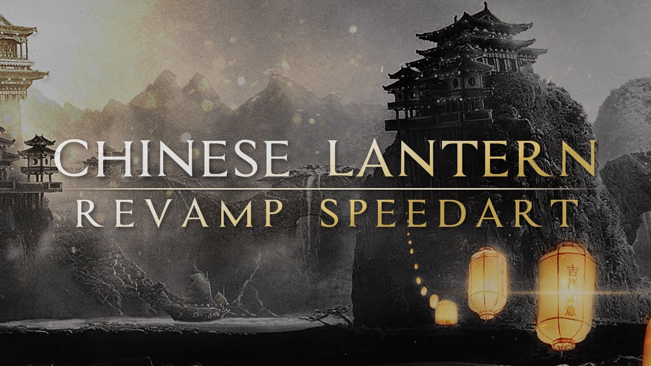 Chinese Lantern Header | Photoshop Speed Art - YouTube