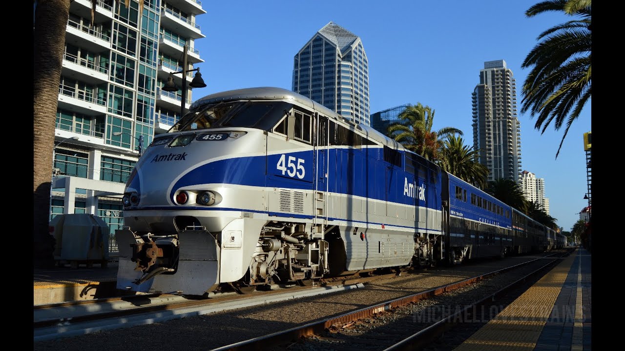 Extra Long Amtrak Trains in and around San Diego - Summer 2016 - YouTube