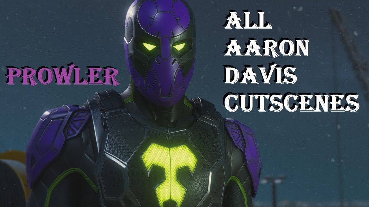 Spiderman Miles Morales: ALL AARON DAVIS PROWLER Character Cutscenes ...