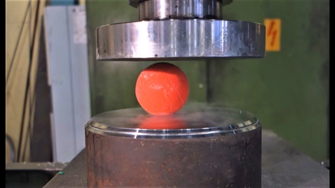Crushing deep freezed stuff with hydraulic press - YouTube