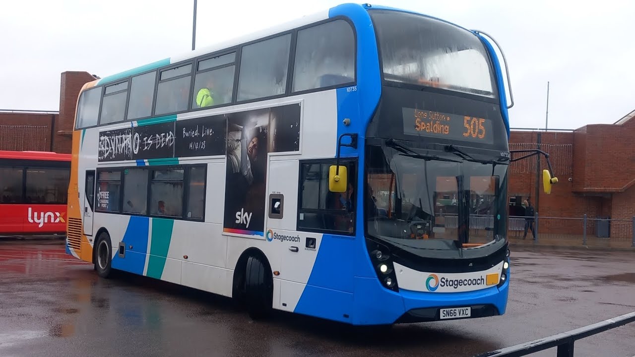 Stagecoach East Midlands 10735 (SN66VXC) departs King's Lynn on a 505 ...