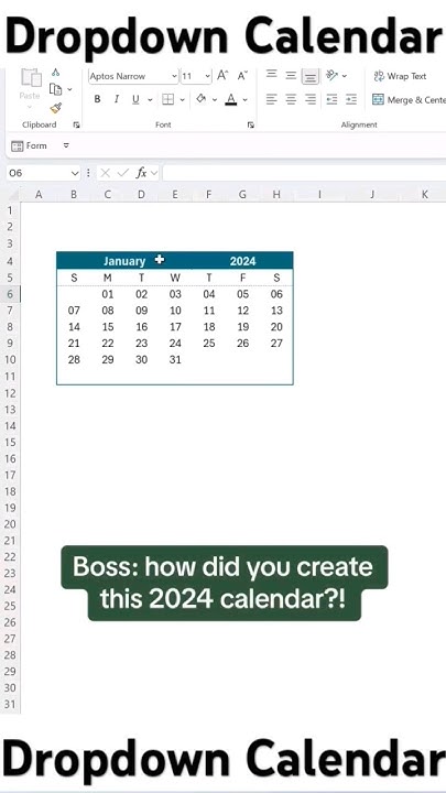 Create a Dropdown Calendar in Excel. 🤯 #excel #exceltips #exceltricks #tutorial - YouTube