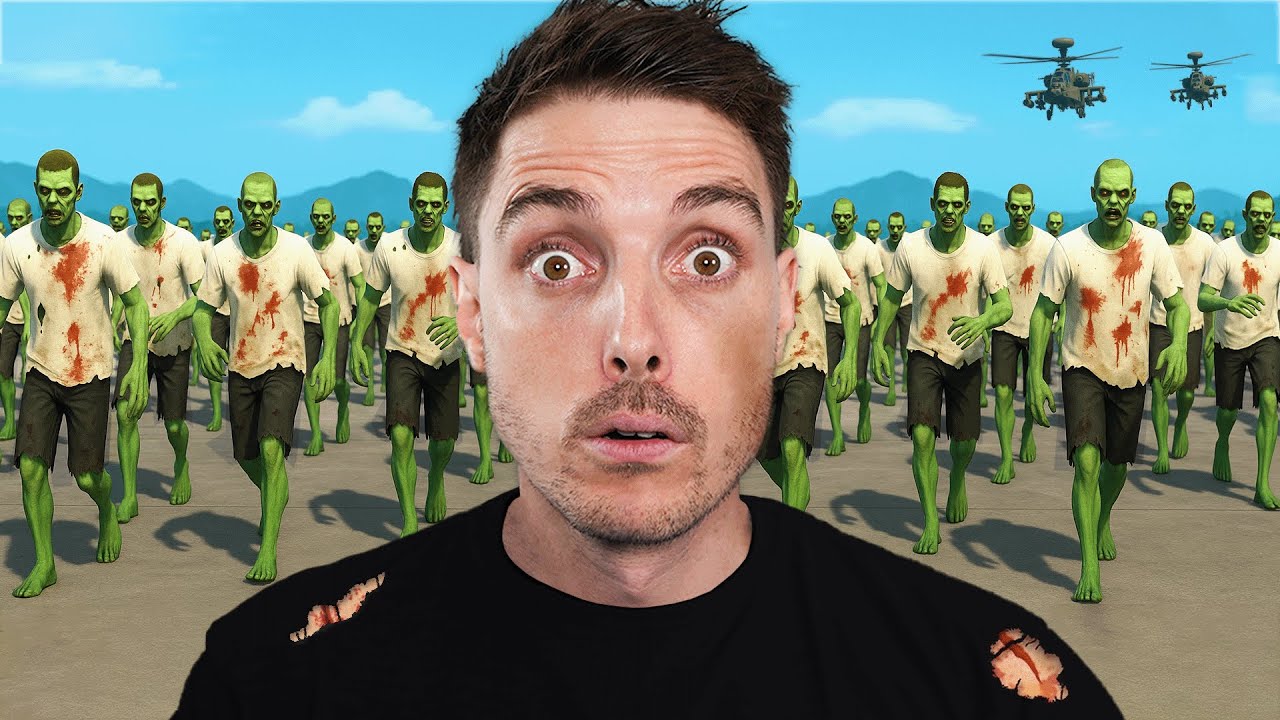 100 Zombies vs 10 Players in GTA - YouTube