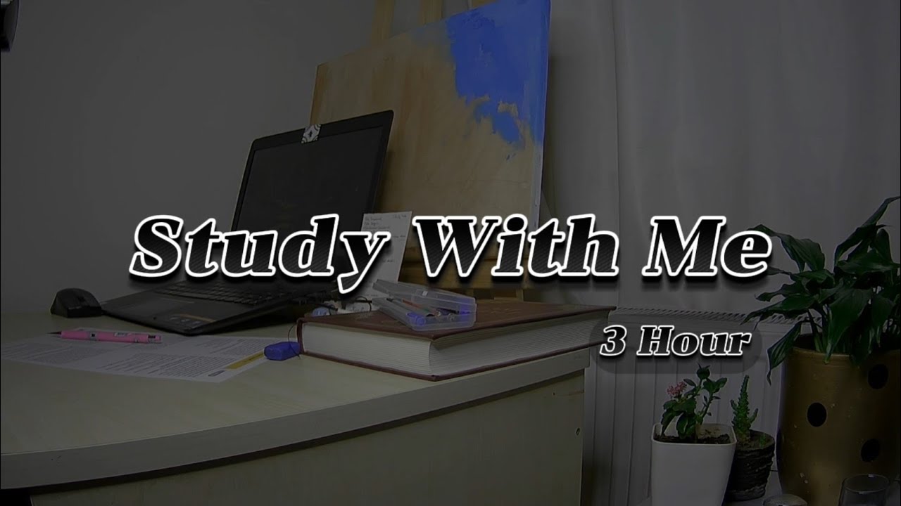 3-HOUR Study With Me 📚🌧 Rain Sounds & Pomodoro Timer 60 & 10 #Study # ...