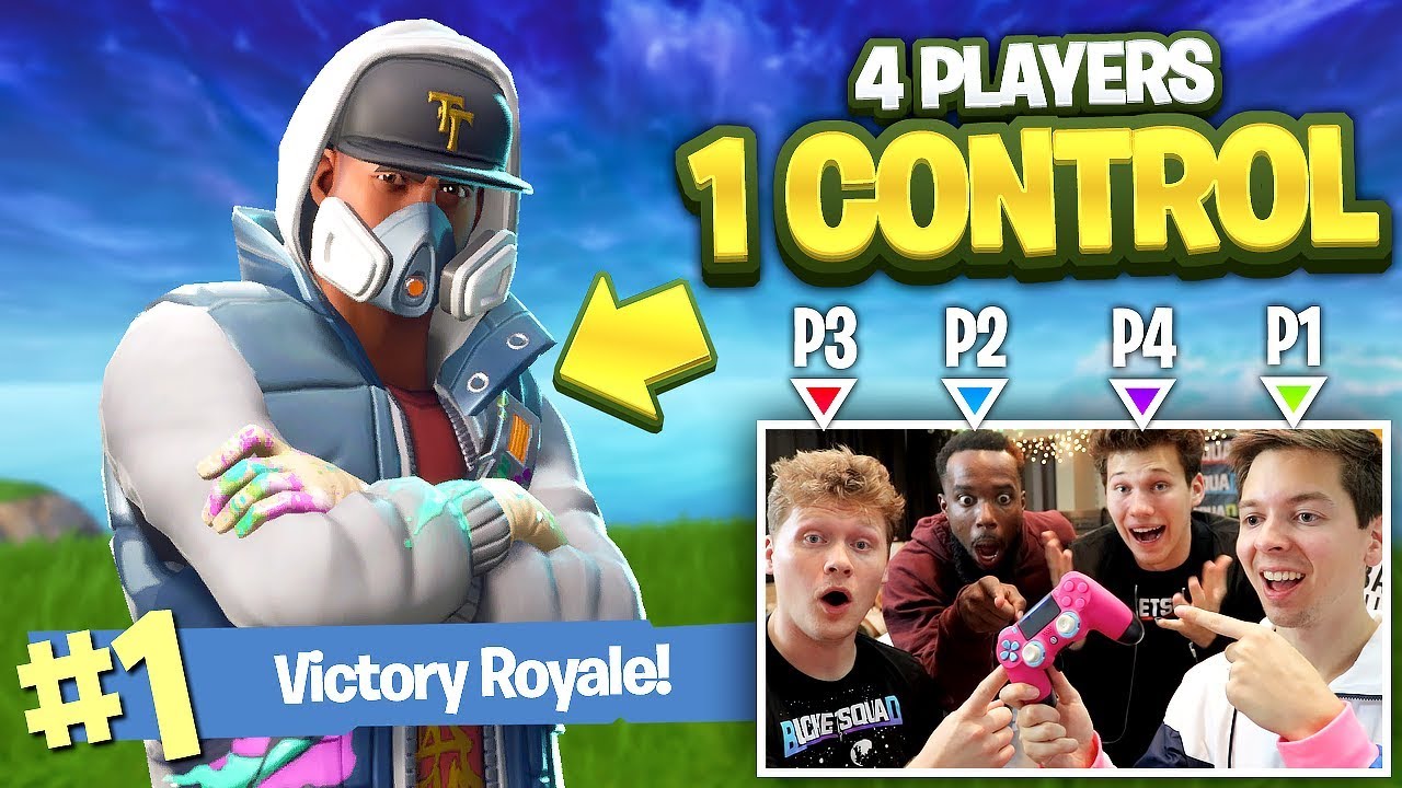 4 PEOPLE 1 CONTROLLER CHALLENGE IN FORTNITE W/ JESSER, CASH & JIEDEL ...