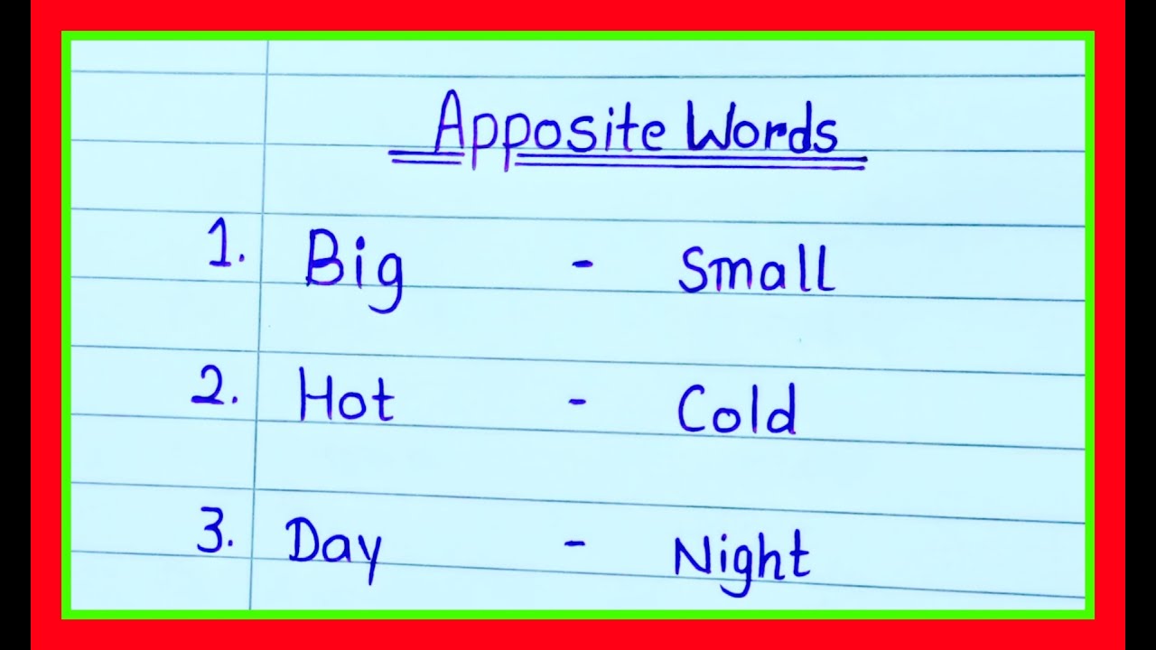 20 Apposite Words in English | Learn with Handwriting & Pronunciation ...