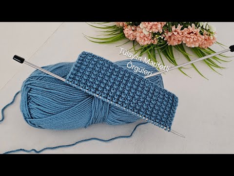 Wow 🎉 İki Sıradan Oluşan Kolay Yelek, Şal, Süveter İçin Örgü Modeli #knitting 