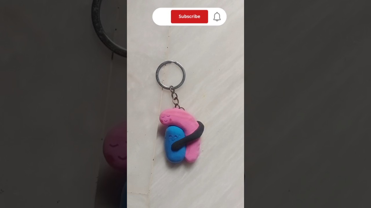 How to make cute keychain #playdough #airdryclay #kechainmaking # ...