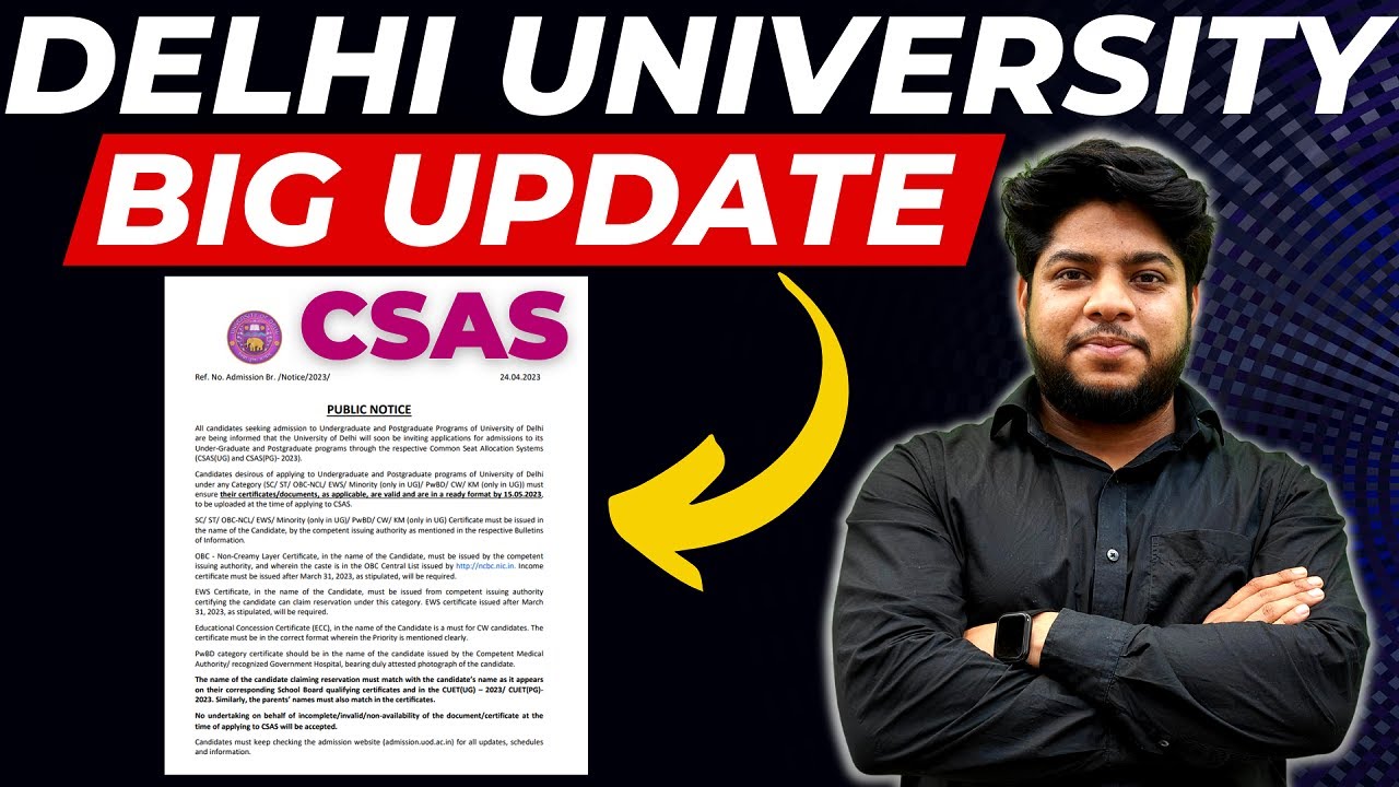 Delhi University CSAS Big Update 2023🔥List of Documents For CSAS Portal ...
