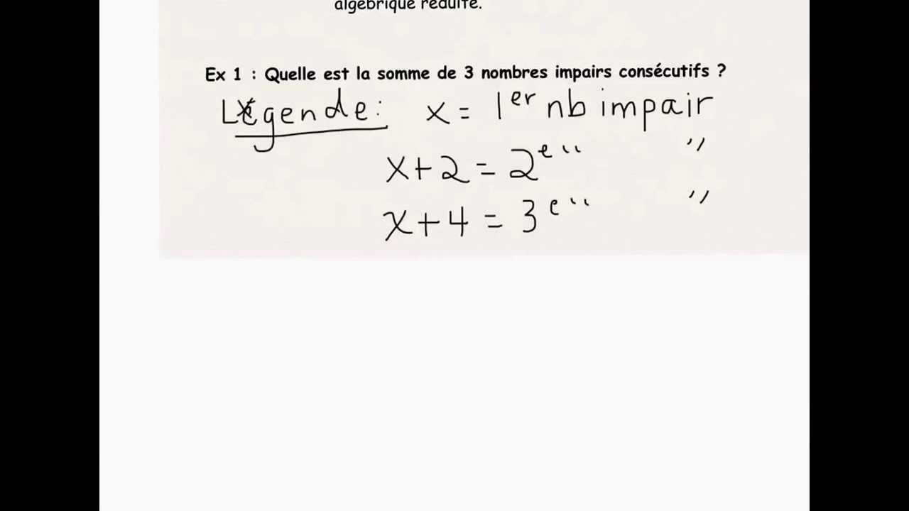 Résolution de problèmes algébriques ( chapitre 4 ) - YouTube
