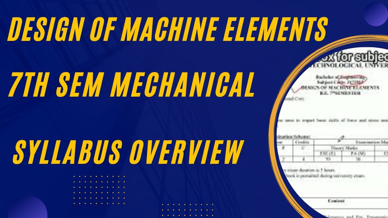 Syllabus| design of machine elements for mechanical engineering ...